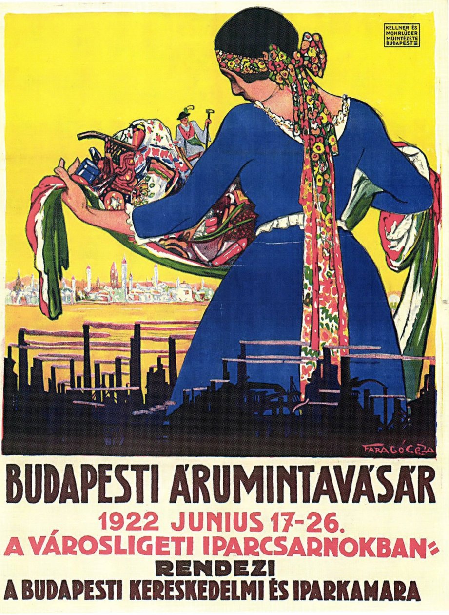 Poster for the Budapest Sample Fair by Geza Farago